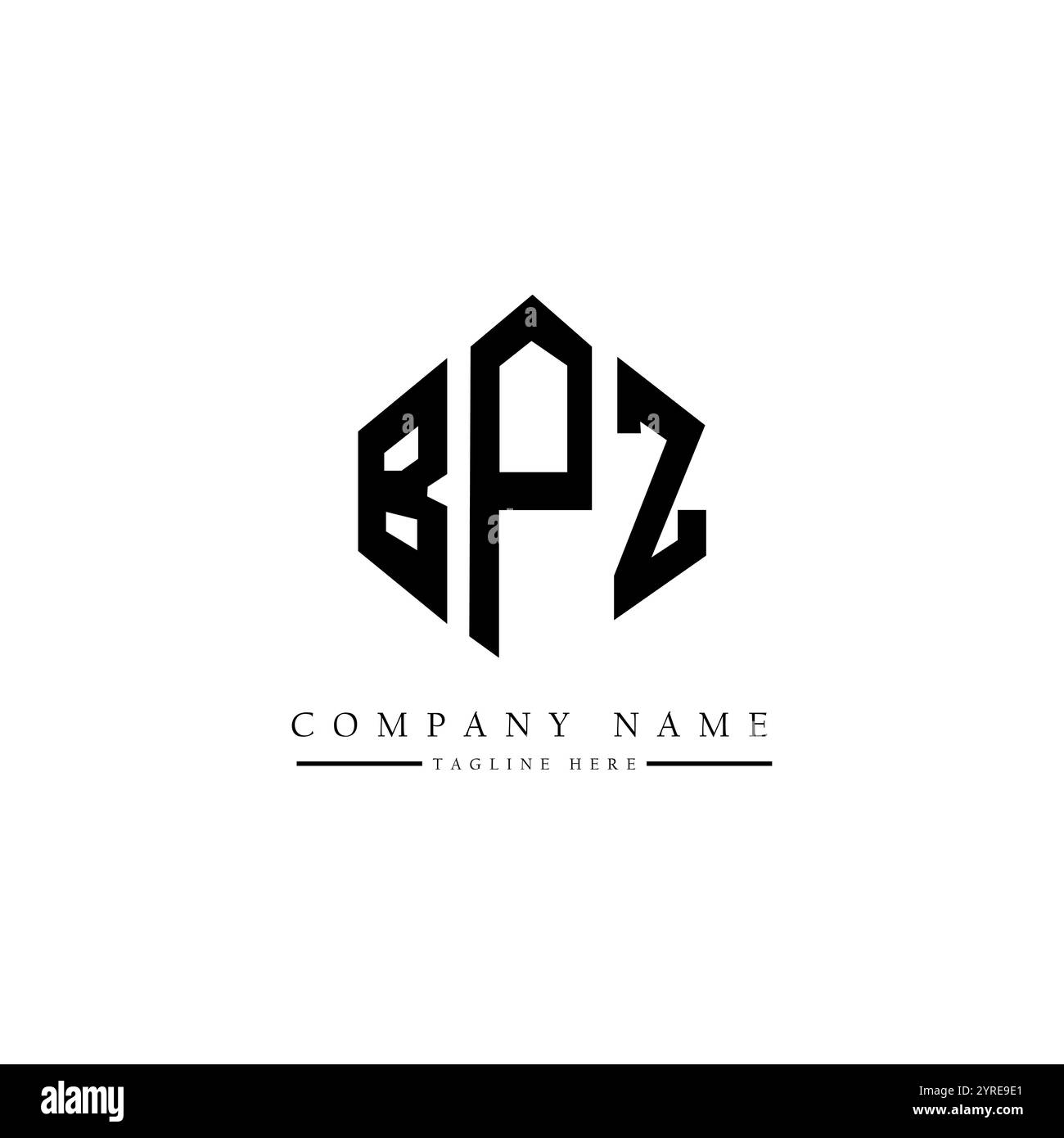BPZ letter logo design with polygon shape. BPZ polygon and cube shape ...
