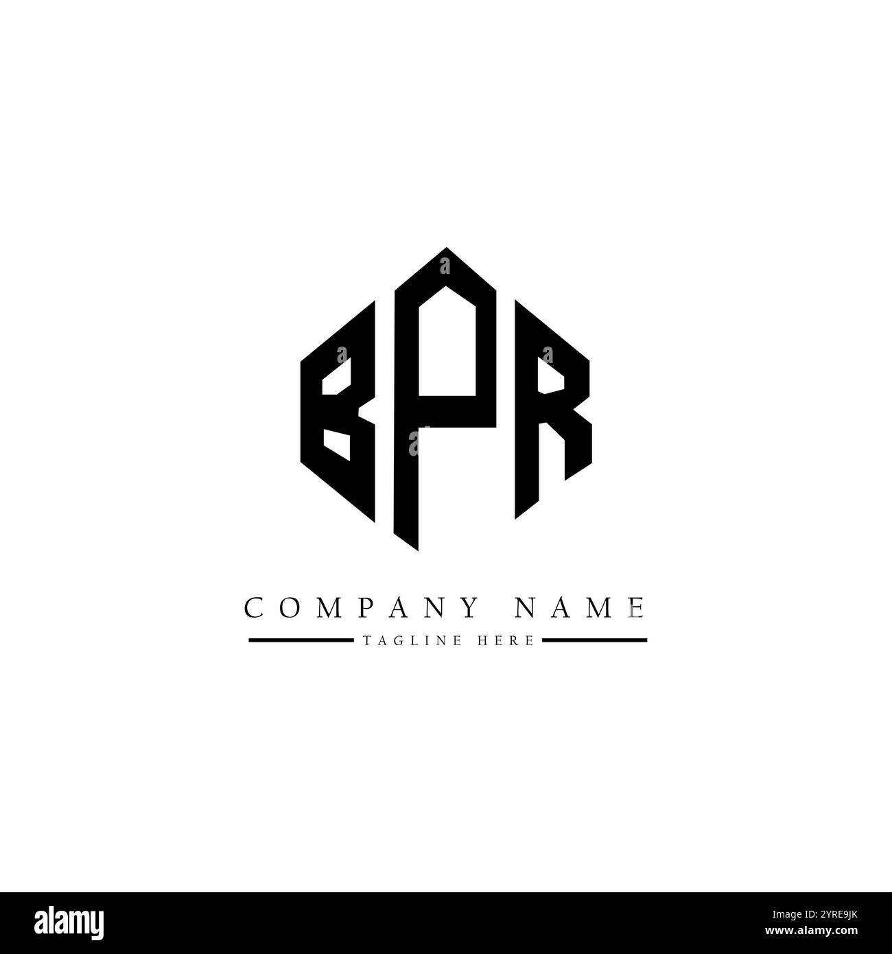 BPR letter logo design with polygon shape. BPR polygon and cube shape ...