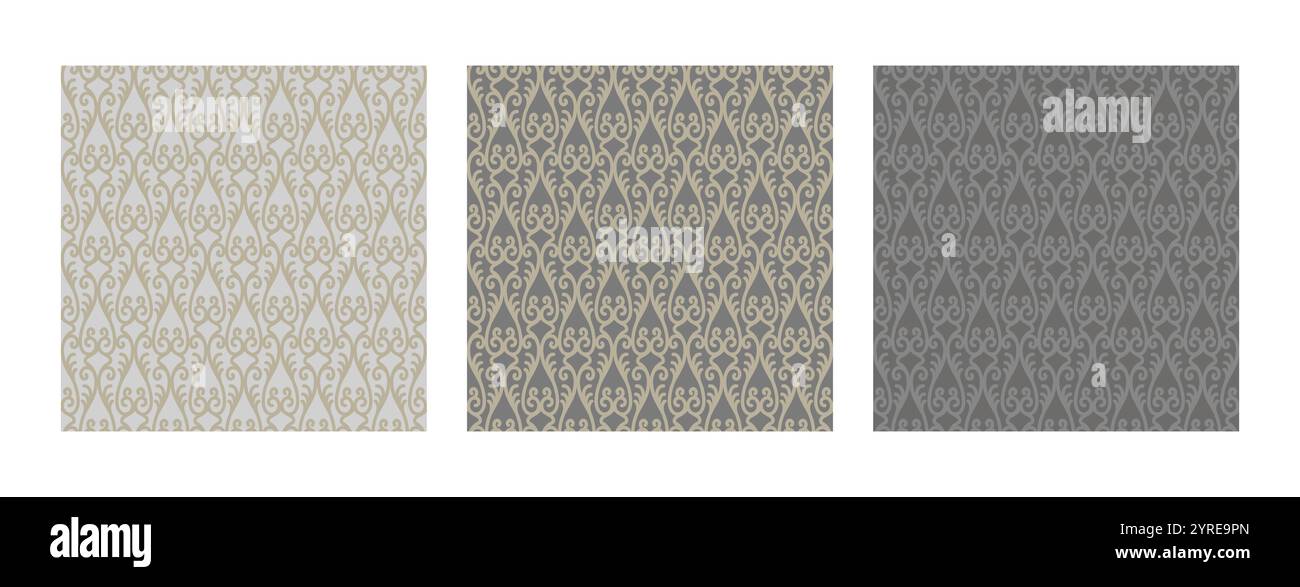 Set of seamless patterns in retro style. Wallpaper repetitive design ...