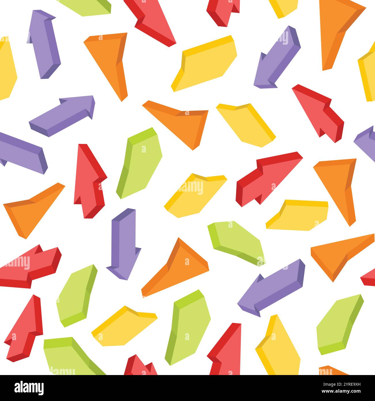 Seamless pattern with colorful isometric arrows. Vector illustration ...
