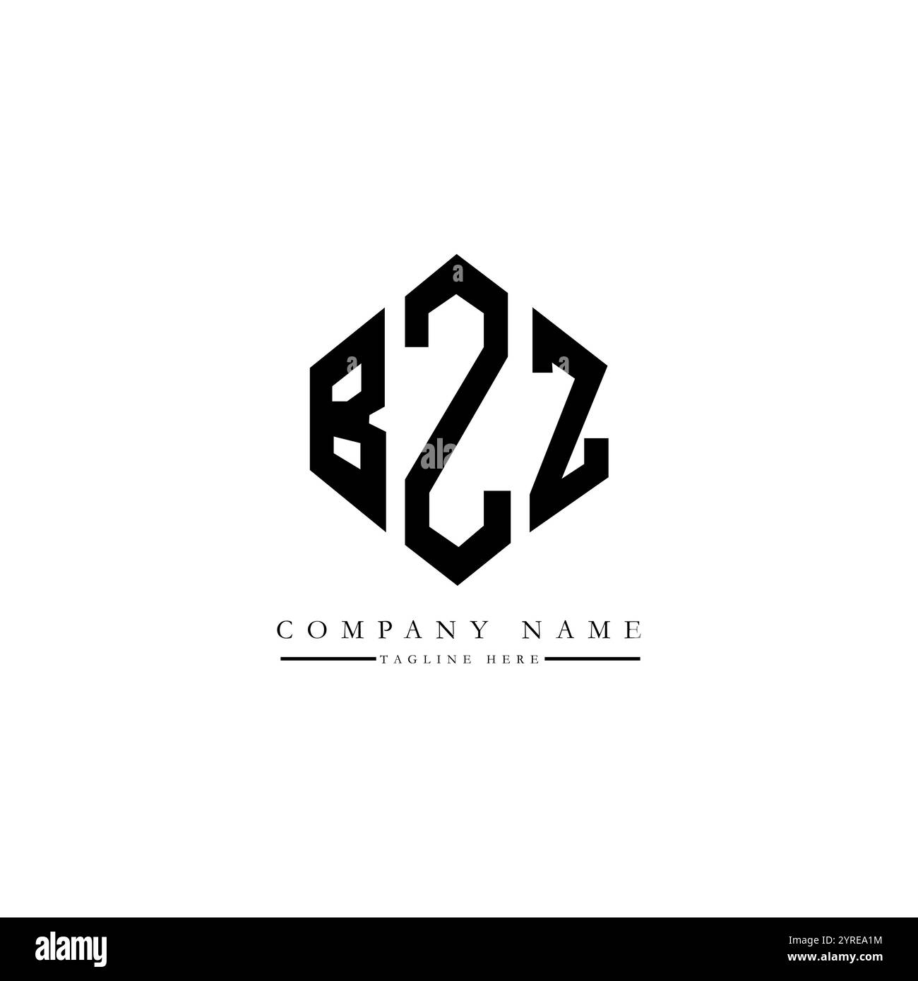 BZZ letter logo design with polygon shape. BZZ polygon and cube shape ...