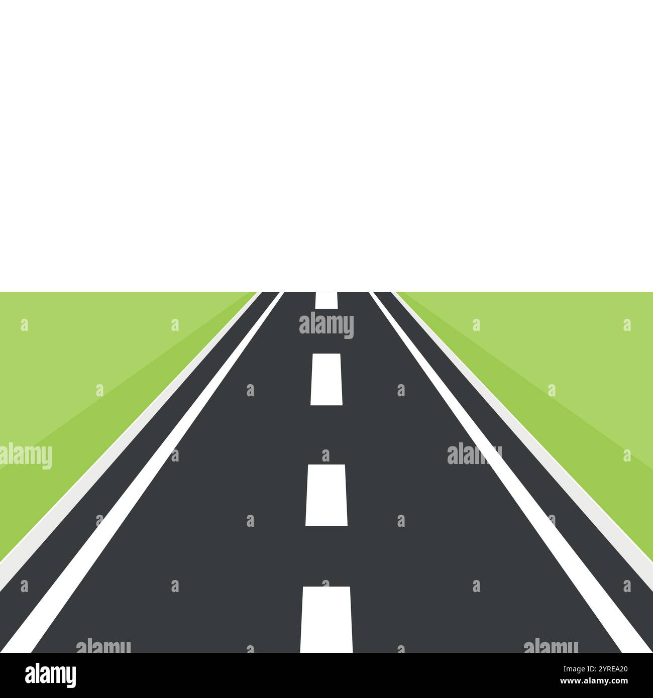 Flat Landscape Design with Road. Scenic Cartoon Highway, Nature Background. Cute Outdoors Scene ...