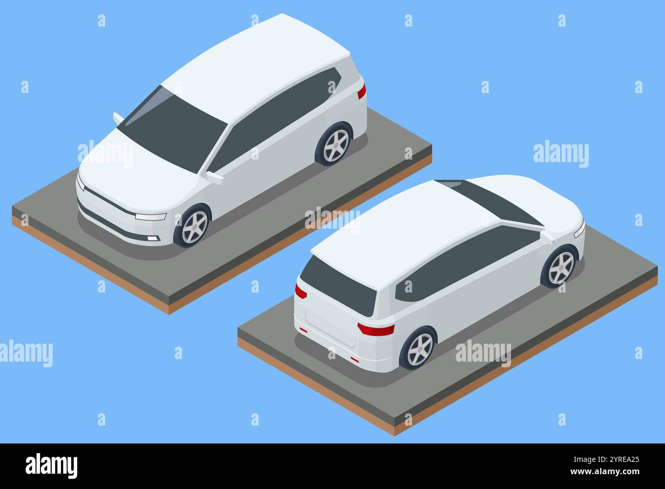 Isometric Minivan Car template for branding and advertising. Multi ...