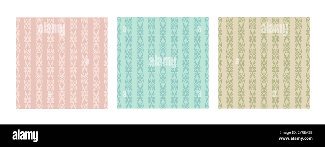 Set of seamless patterns in retro style. Wallpaper repetitive design ...