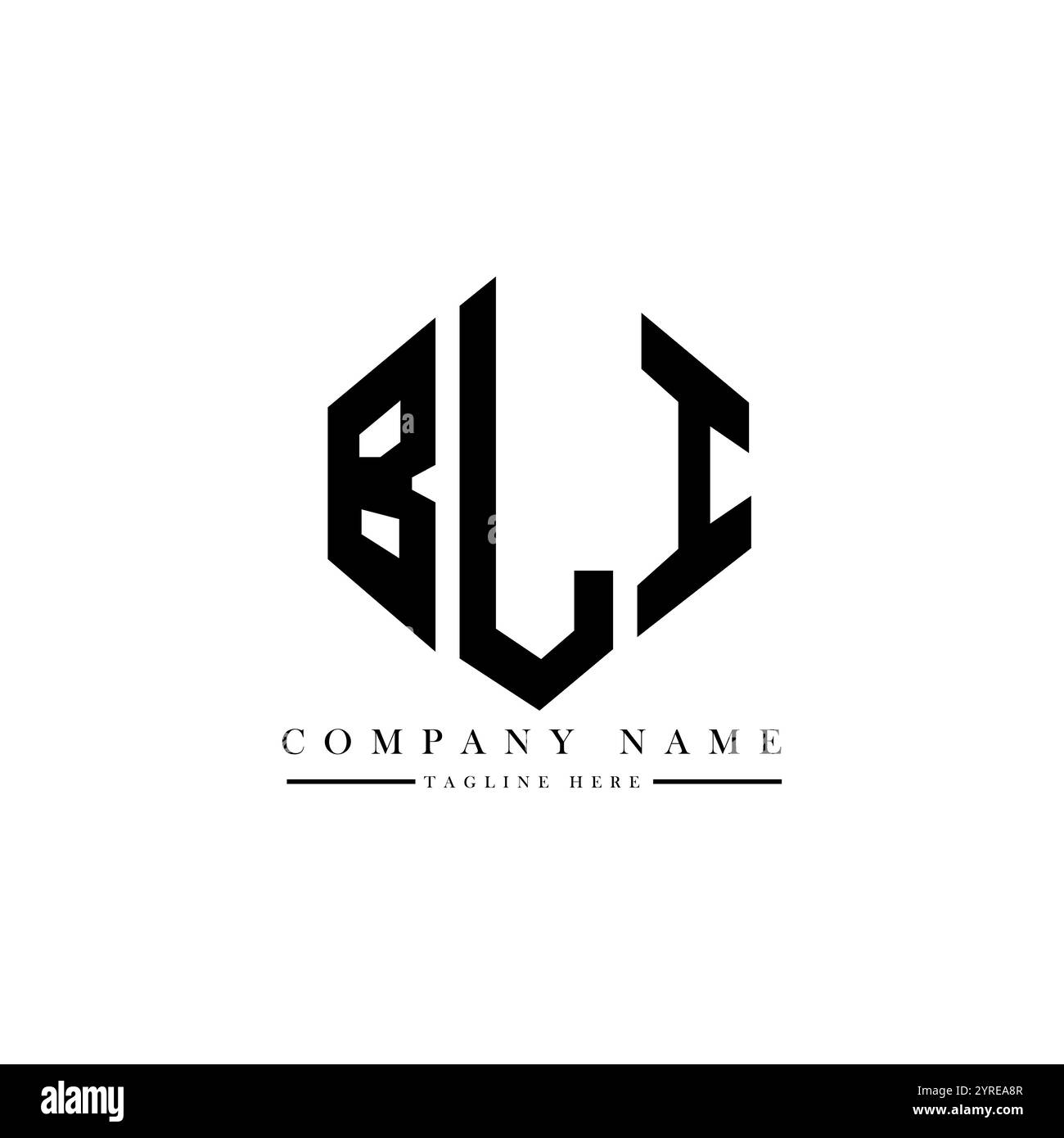 BLI letter logo design with polygon shape. BLI polygon and cube shape ...
