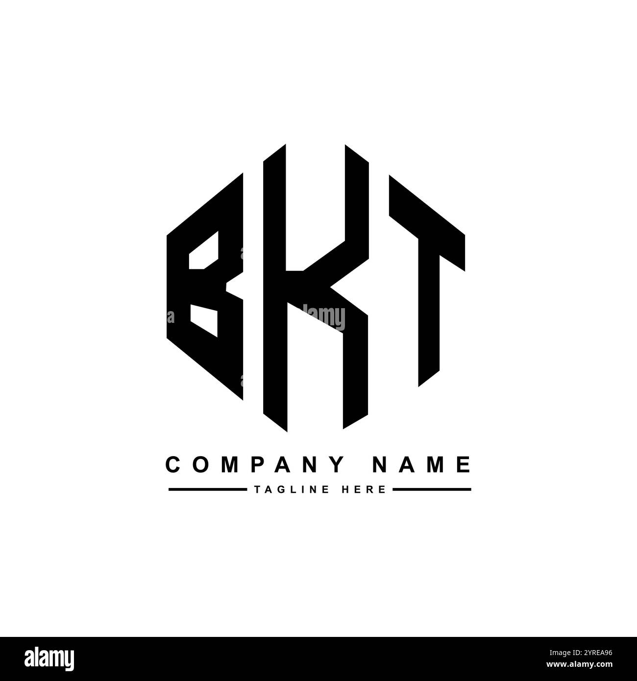 BKT letter logo design with polygon shape. BKT polygon and cube shape logo design. BKT hexagon ...