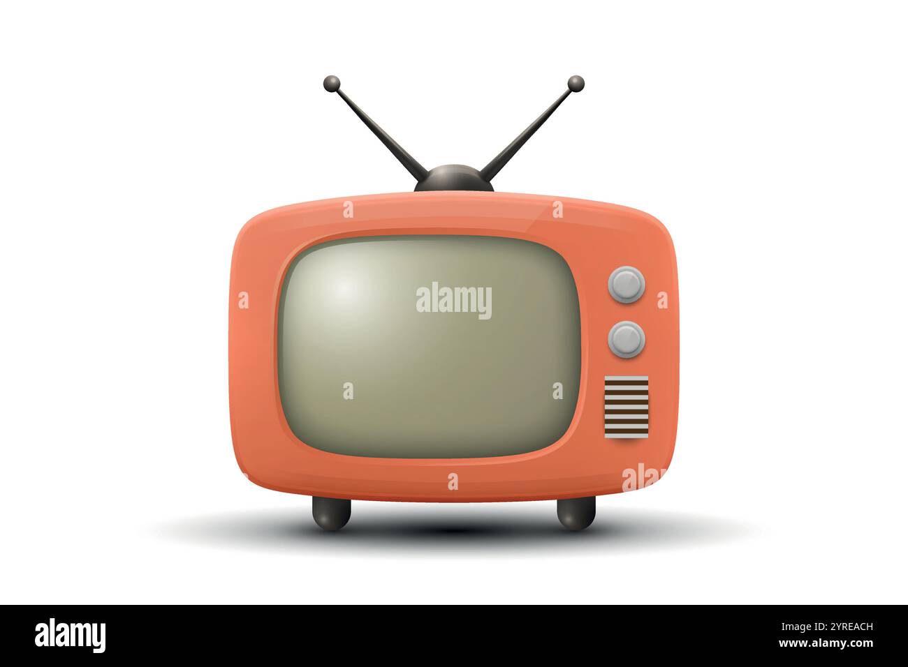Vector 3D Realistic Retro TV Set Icon. Retro TV Symbol for Web, App ...