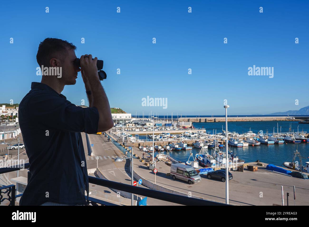 Observing view sea hills hi-res stock photography and images - Alamy