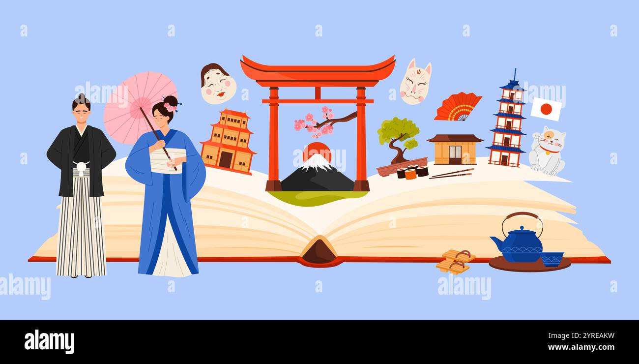 Japanese culture elements and attractions, travel to Japan infographic ...