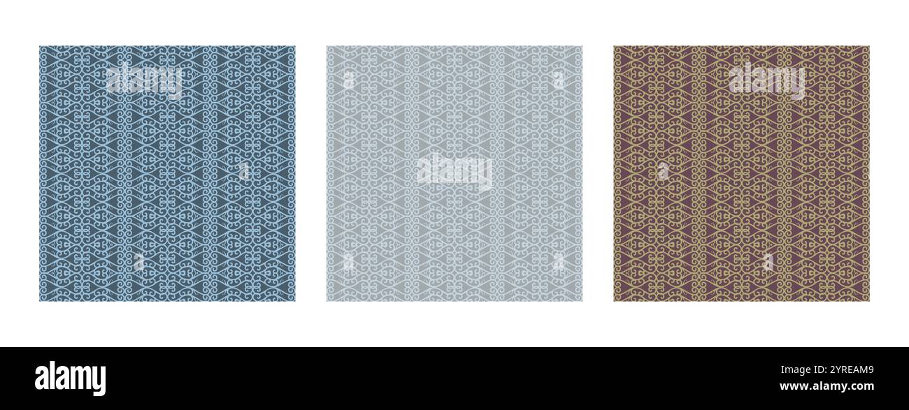 Set of seamless patterns in retro style. Wallpaper repetitive design ...