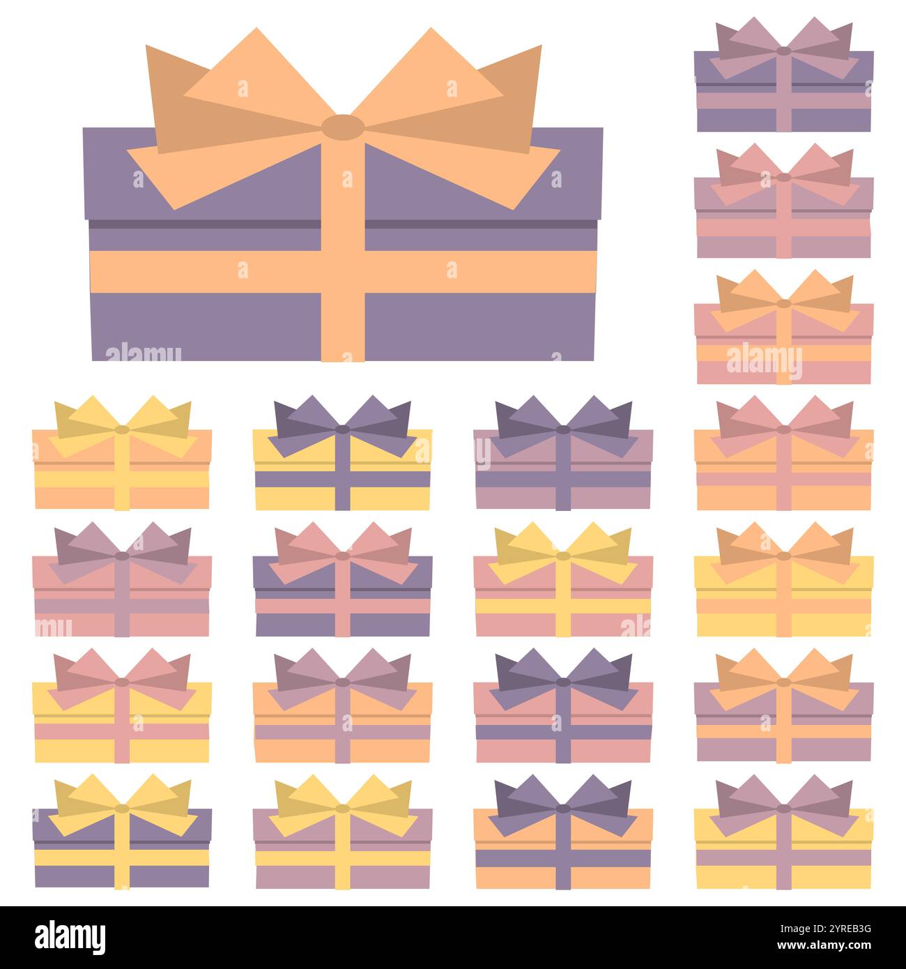 Collection of twenty multi colored gift boxes. Vector illustration ...