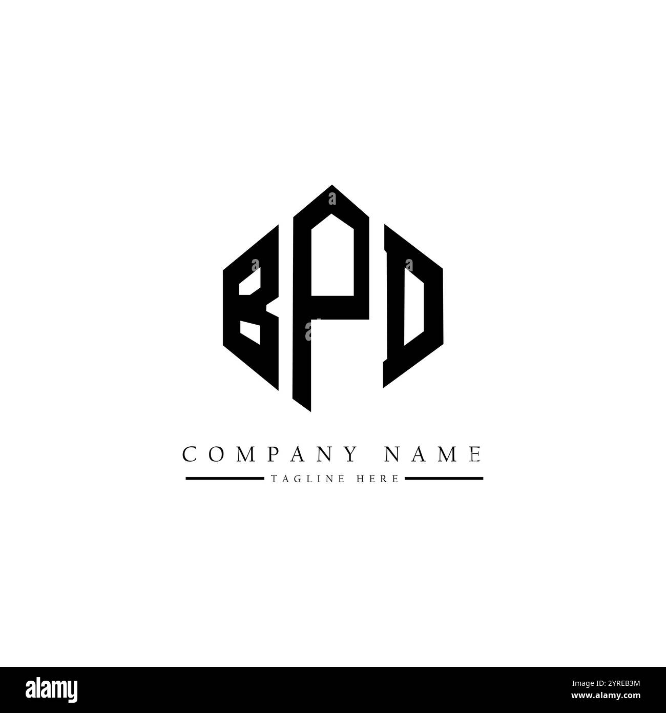 BPD letter logo design with polygon shape. BPD polygon and cube shape ...