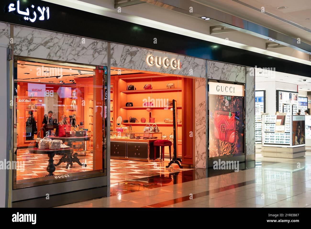 DUBAI, UAE - FEBRUARY 21, 2019: Gucci store in Dubai International ...