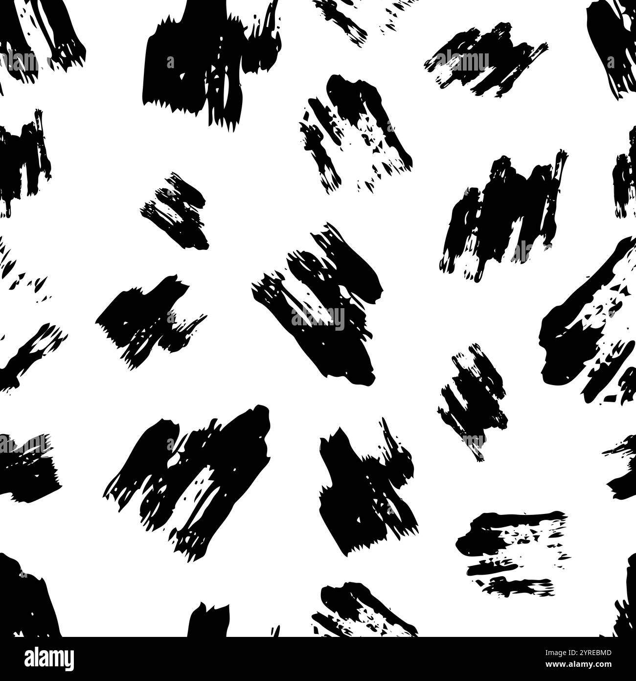 Seamless pattern with dark hand drawn scribble smear on white background. Abstract grunge ...