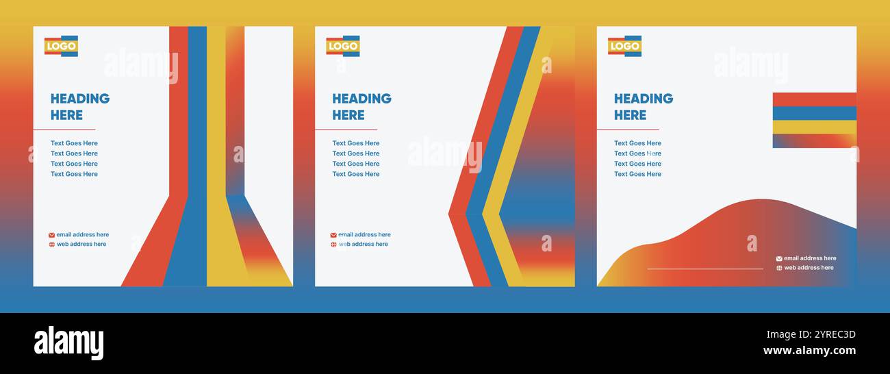 SImple and modern stripe base social media posts designs Stock Vector ...