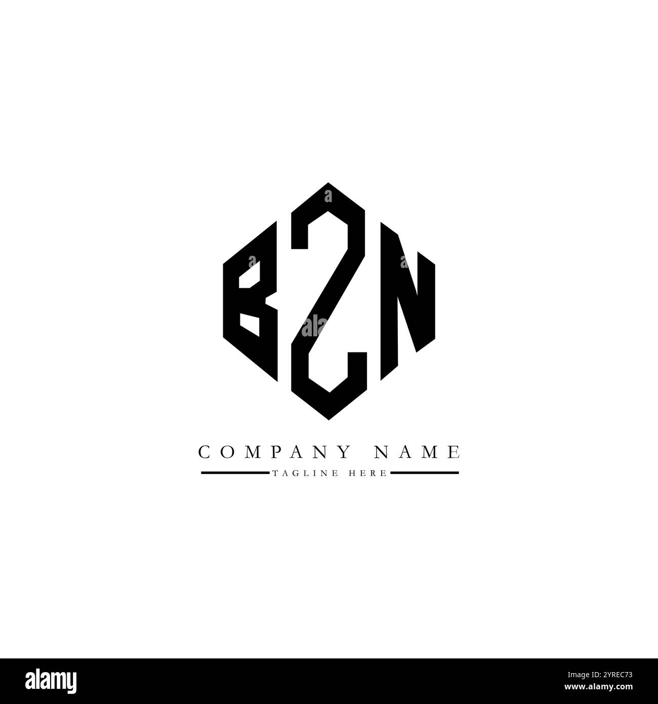 BZN letter logo design with polygon shape. BZN polygon and cube shape ...