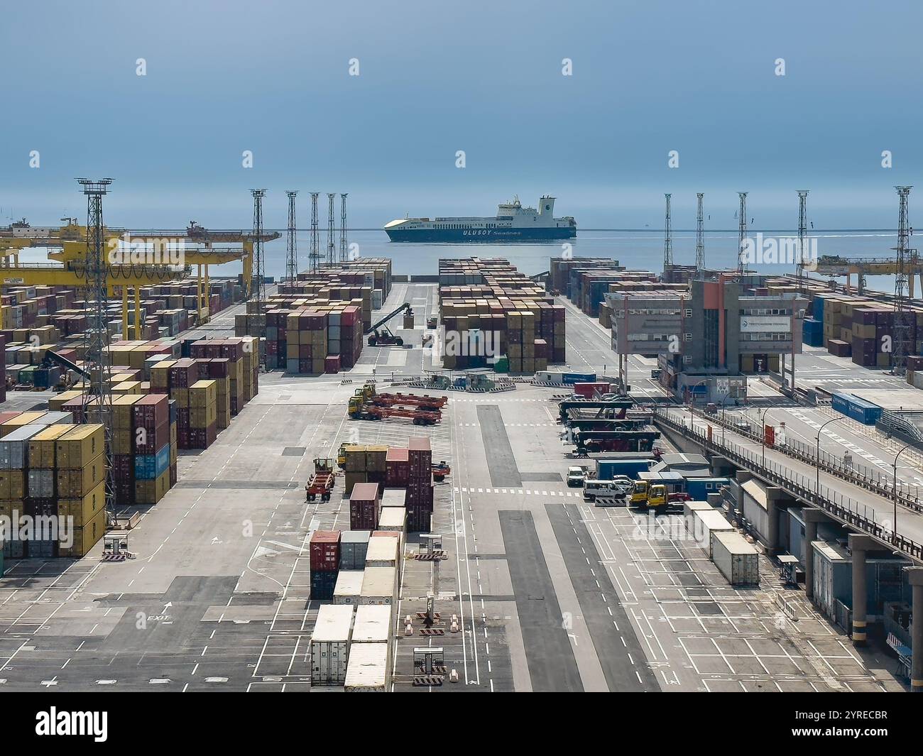 Trieste, Italy - June 29, 2024: Commercial harbor. Container Marine ...