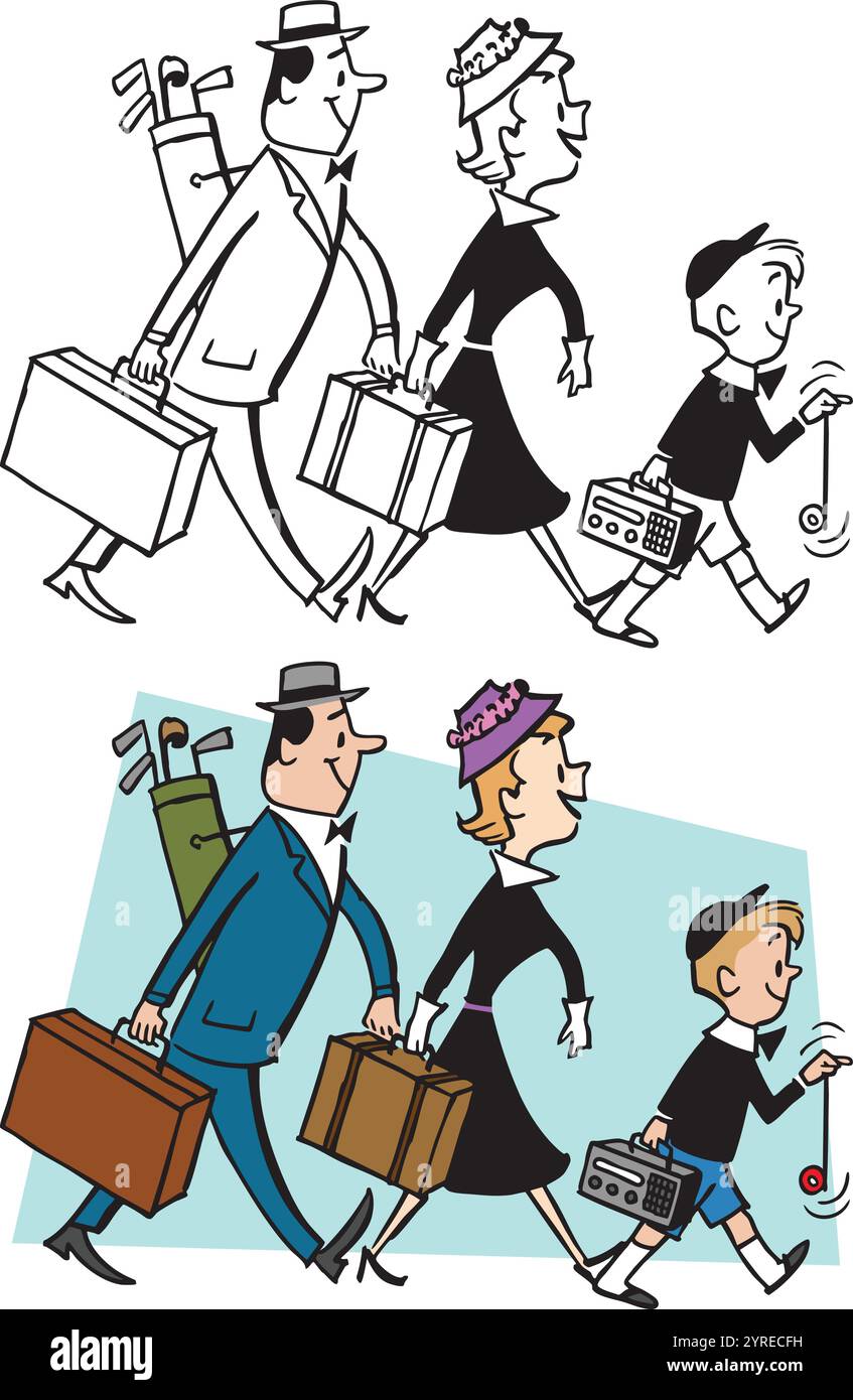 Son and father golf walking Stock Vector Images - Alamy