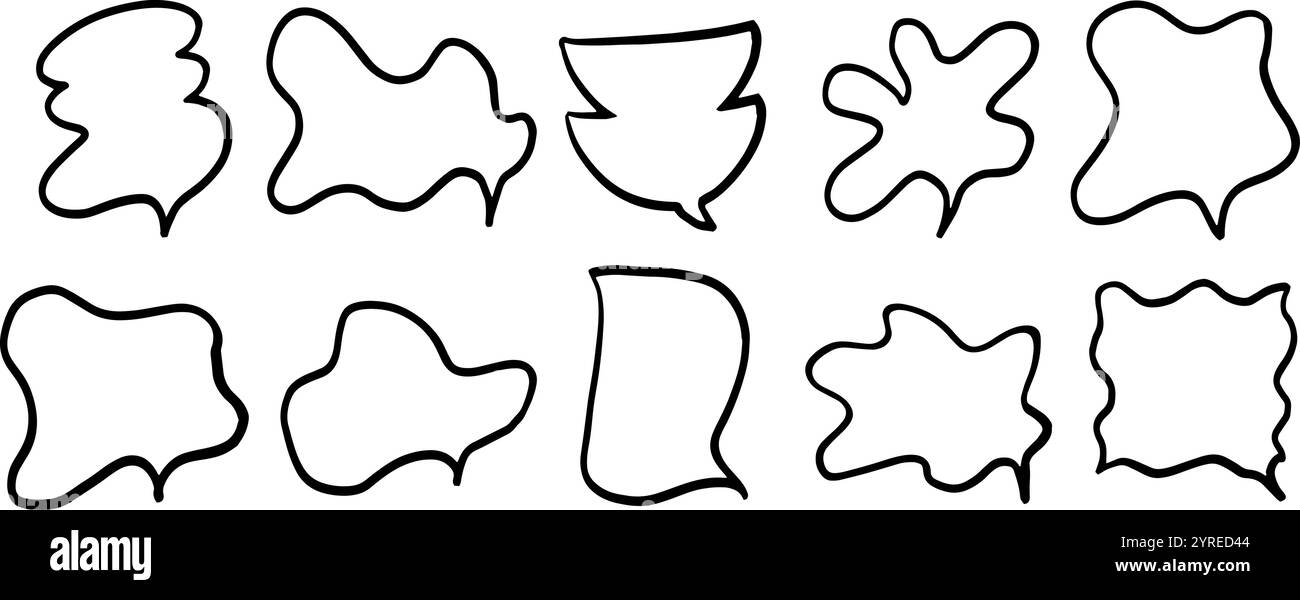 Speech Bubble Set Illustration | Minimalist Doodle Vector for ...