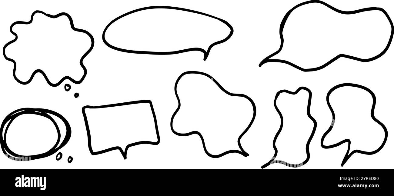 Speech Bubble Set Illustration | Minimalist Doodle Vector for ...