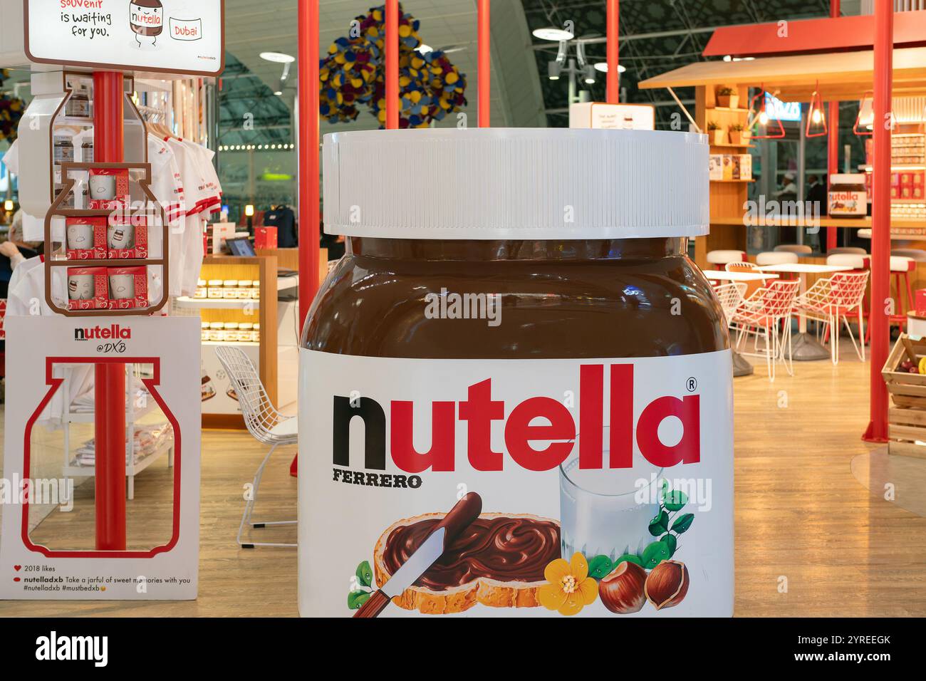 DUBAI, UAE - FEBRUARY 21, 2019: Nutella Cafe in Dubai International ...