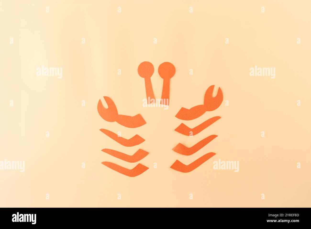 part of creative project , crabs legs and claws are crafted from orange ...