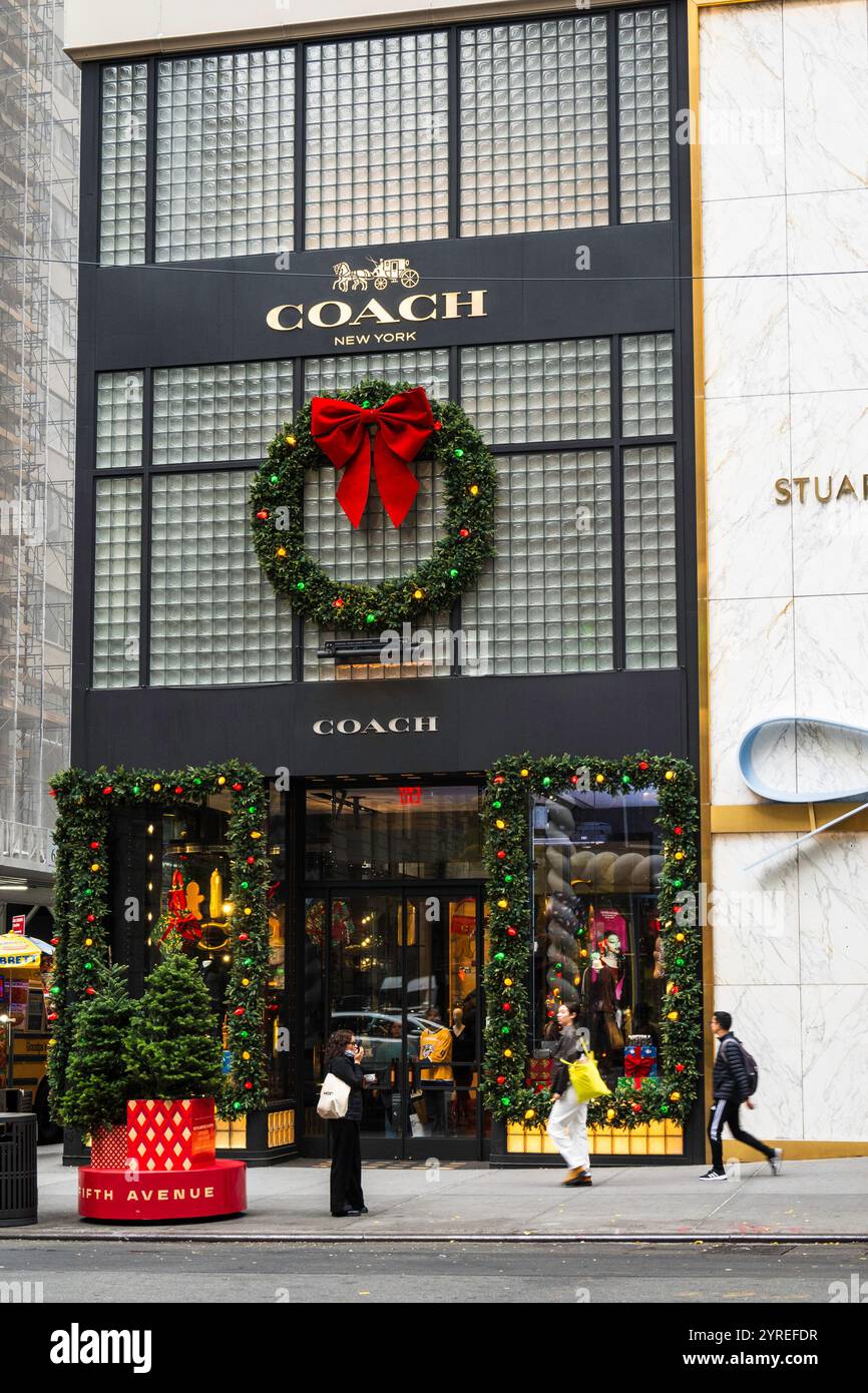 Coach is a high end fashion store on fifth Avenue, 2024, New York City ...