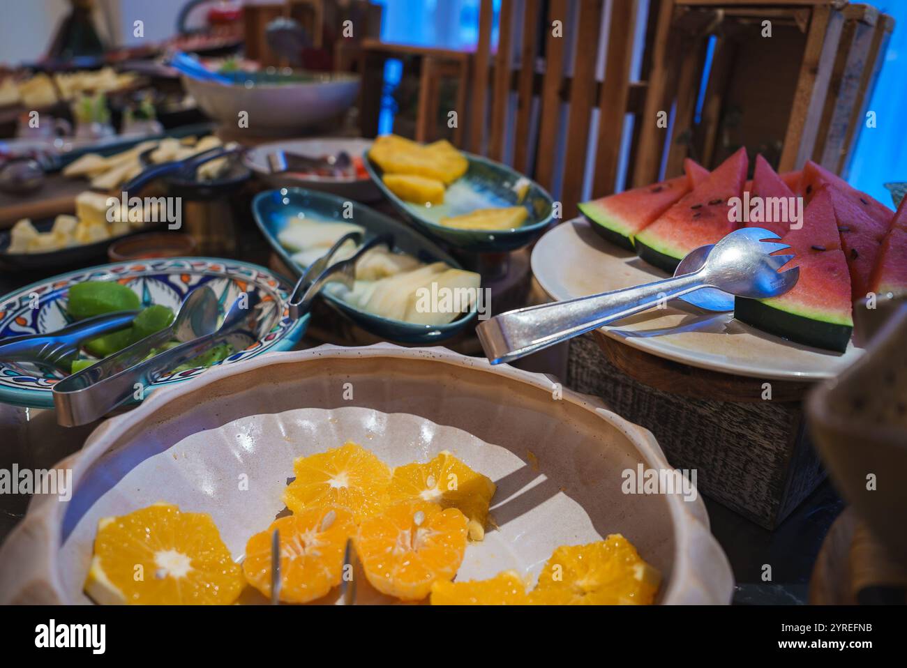 Vibrant Buffet Spread with Moroccan Design Influences in Marrakech ...