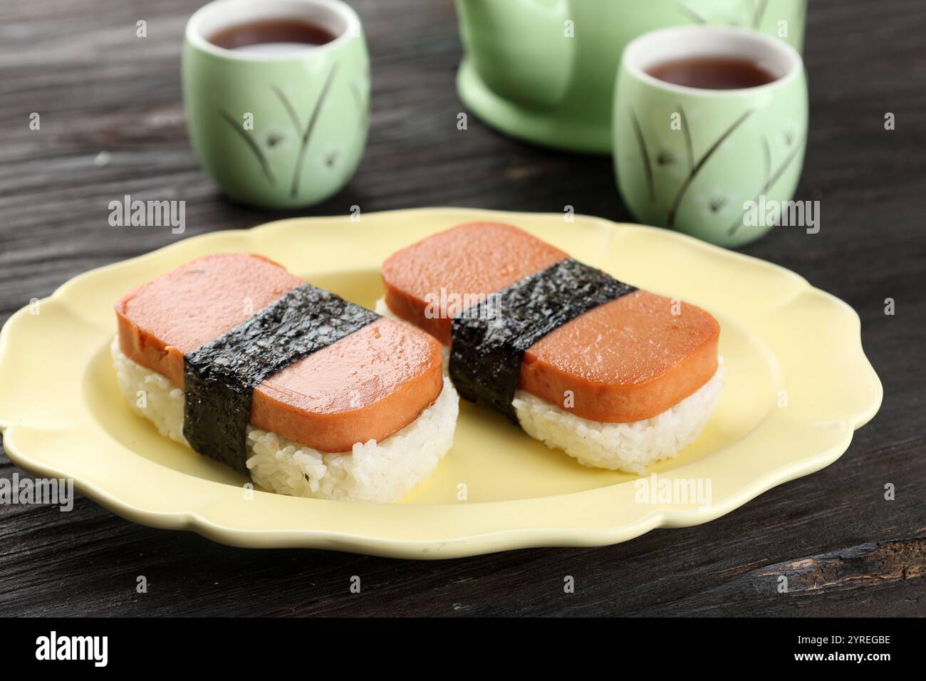 Classic Hawaiian Spam Musubi, Made with Spam Meat, Seasoned Rice, and ...