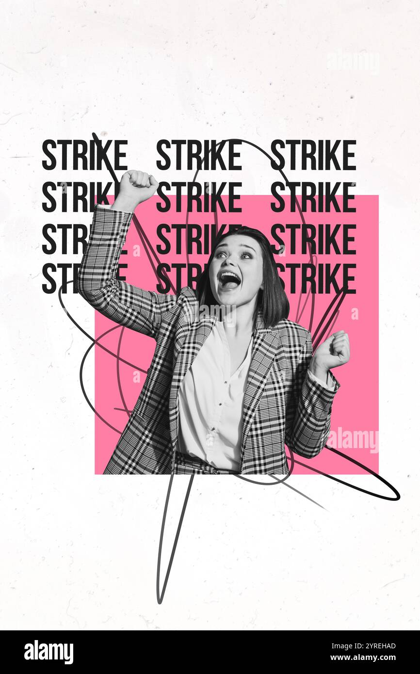 Composite trend artwork sketch image photo collage of young woman ...