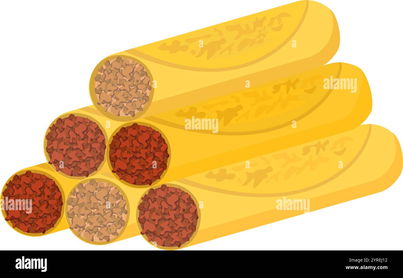 Flat vector small tacos symbol, mexican taquitos Stock Vector Image ...