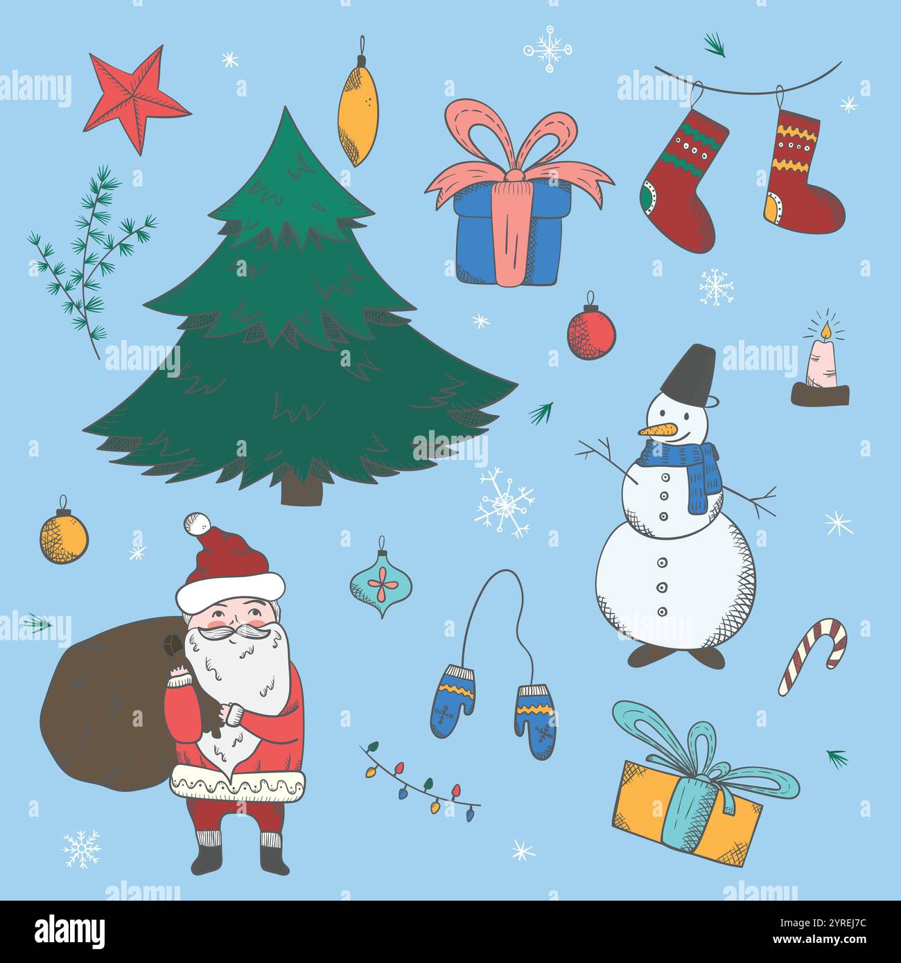 Garland on tree big Stock Vector Images - Alamy