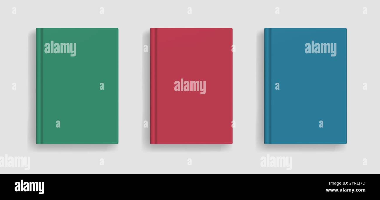 Vector blank colored realistic book cover mockup Stock Vector Image ...