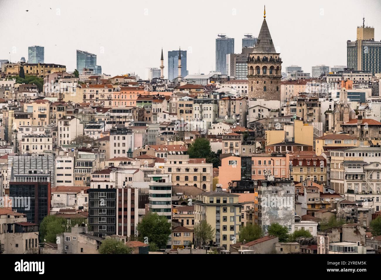 The iconic Galata Tower stands tall amidst the stunning landscape of ...