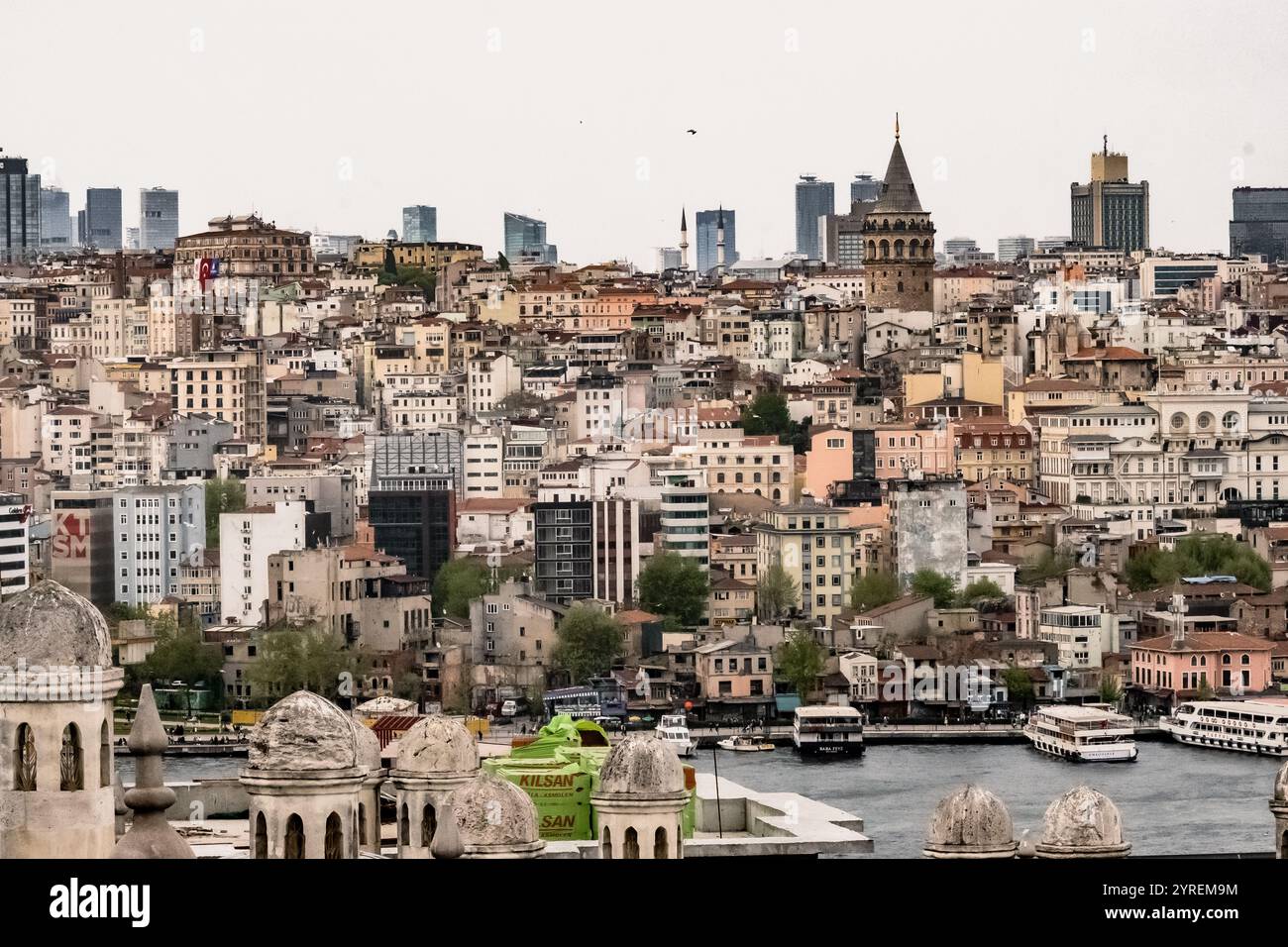 The iconic Galata Tower stands tall amidst the stunning landscape of ...