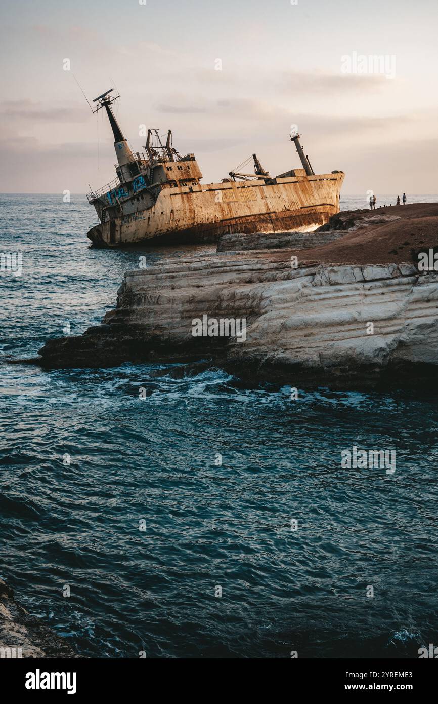The famous shipwreck in Paphos, Cyprus, stands as a haunting yet ...