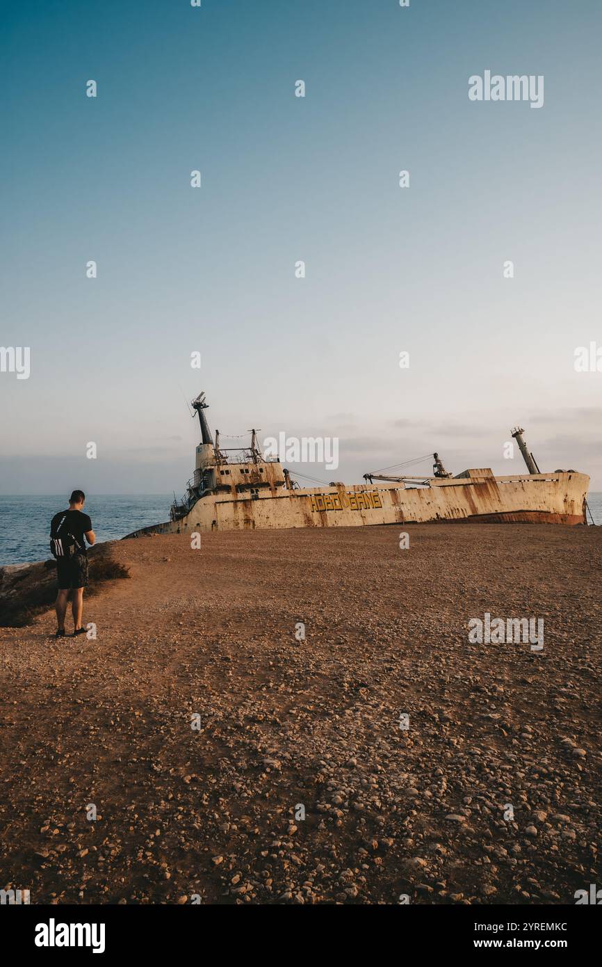 The famous shipwreck in Paphos, Cyprus, stands as a haunting yet ...