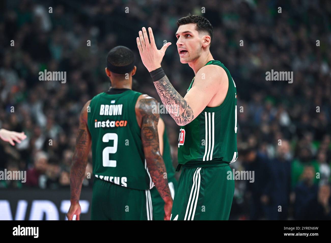 44 Konstantinos Mitoglou of Panathinaikos AKTOR Athens plays during the ...