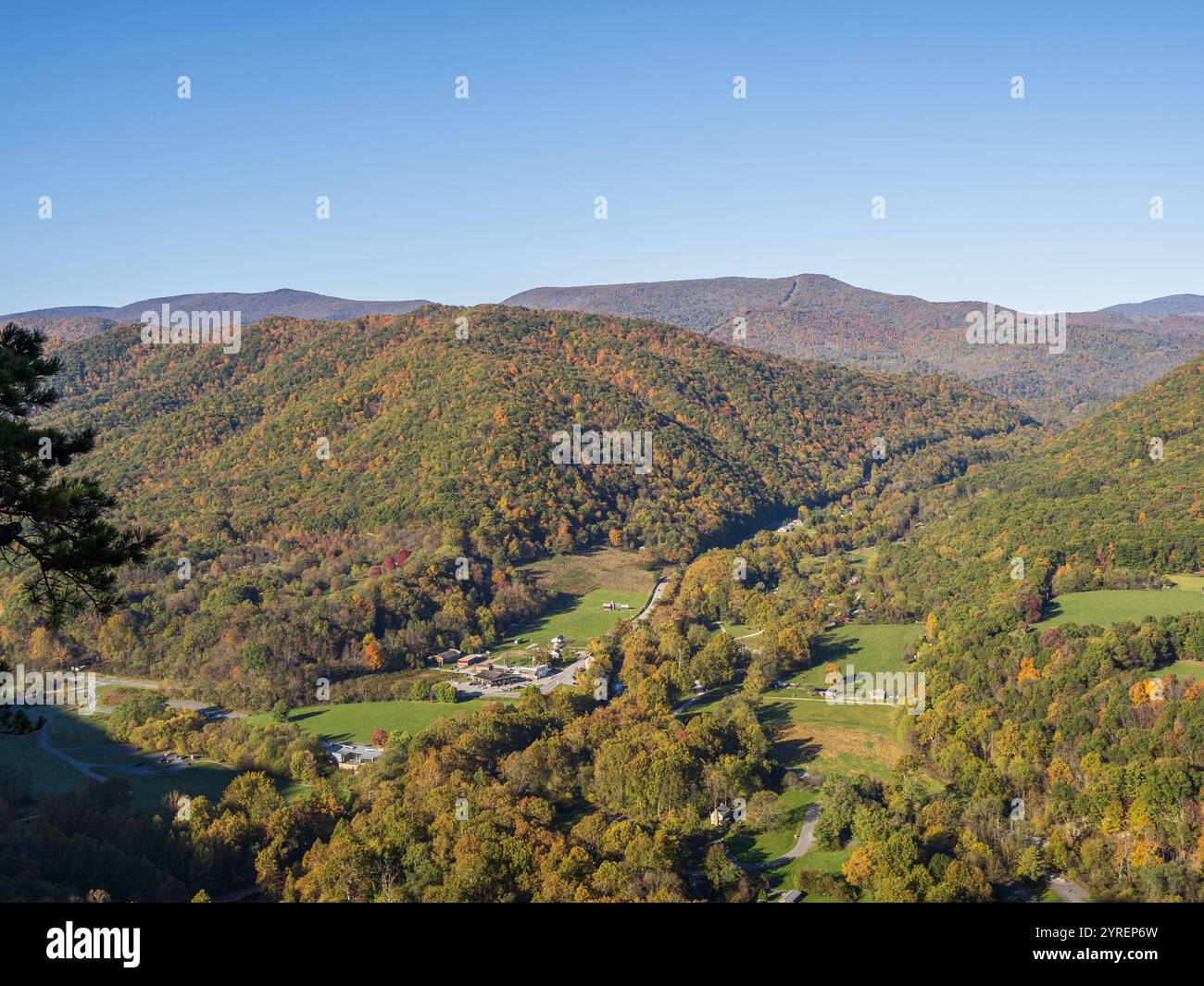 A view from Seneca Rocks reveals vibrant fall colors across the ...