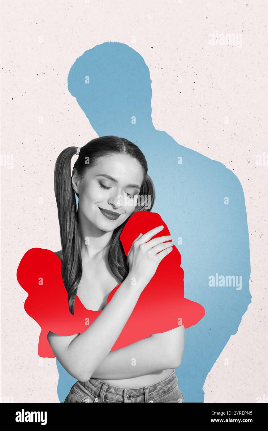 Composite sketch image design trend artwork collage of young lady ...