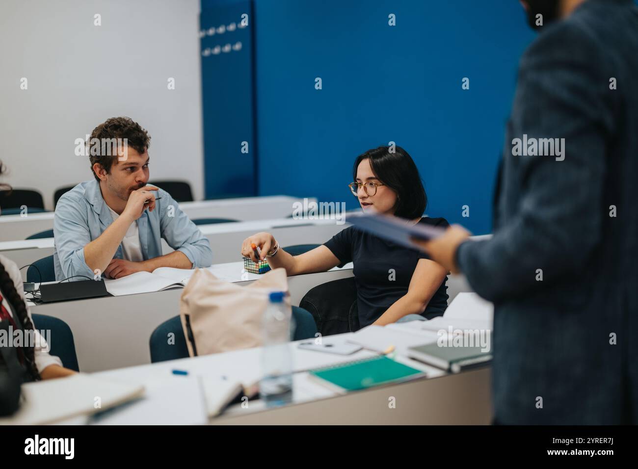 Students engaged in an interactive classroom learning session Stock ...