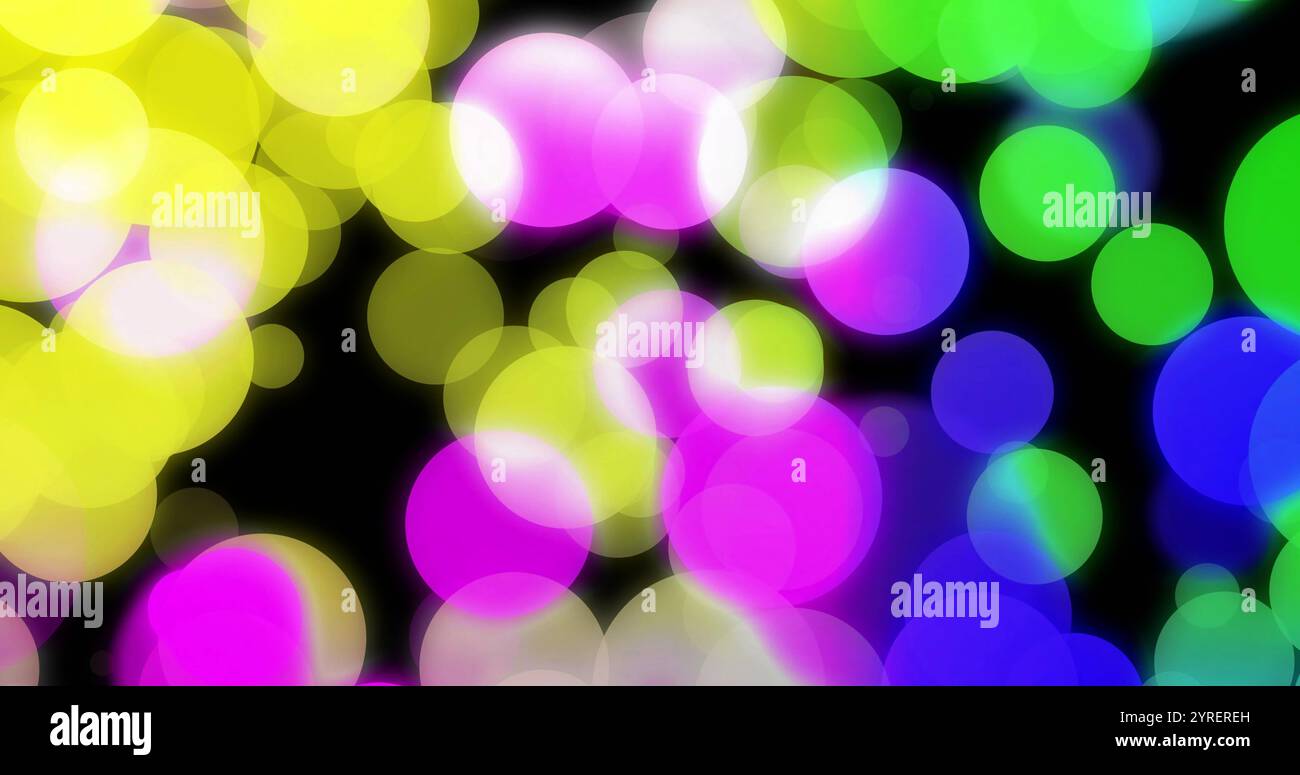 Image of colourful spots on black background Stock Photo - Alamy