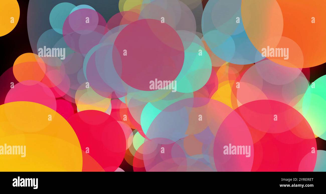 Image of colourful spots on black background Stock Photo - Alamy
