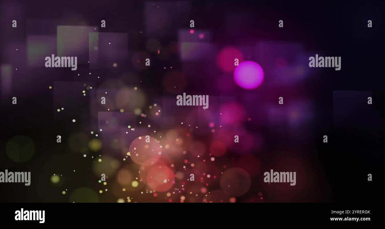 Image of glowing spots of light on dark background Stock Photo - Alamy
