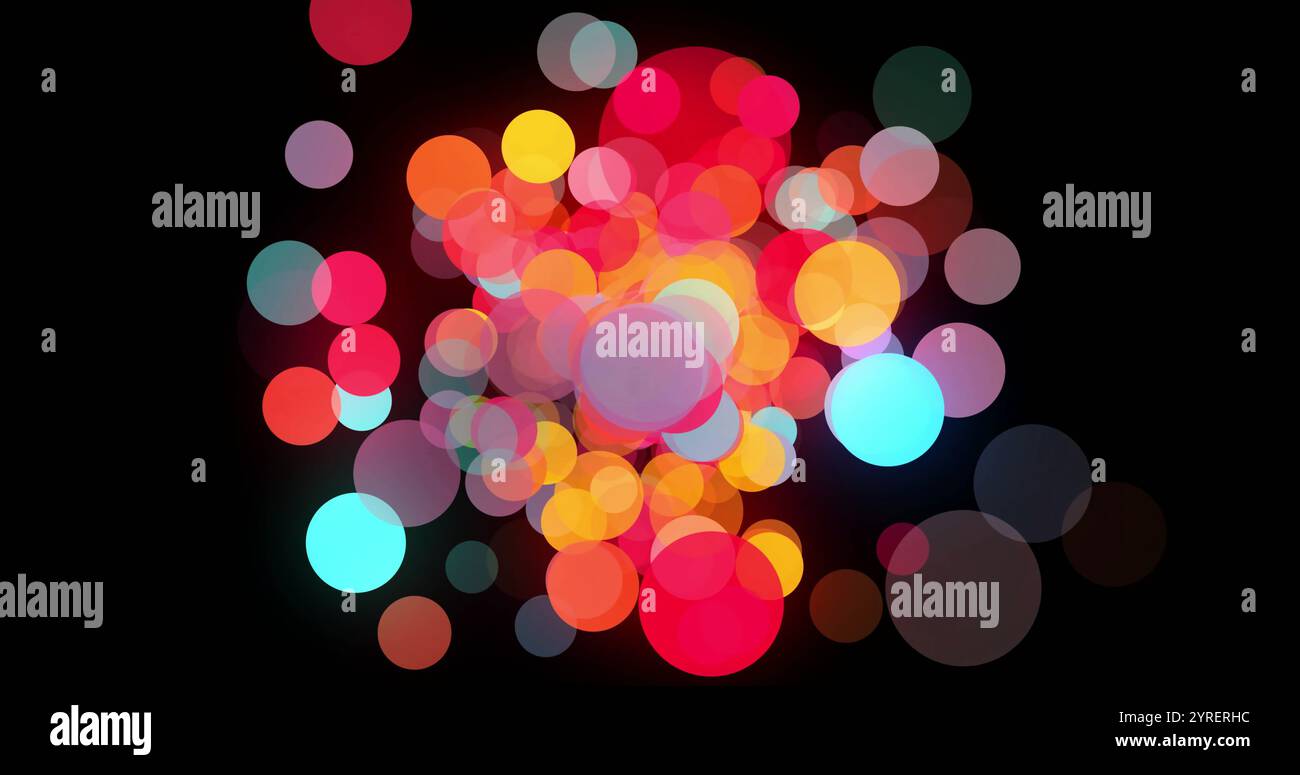 Image of colourful spots on black background Stock Photo - Alamy