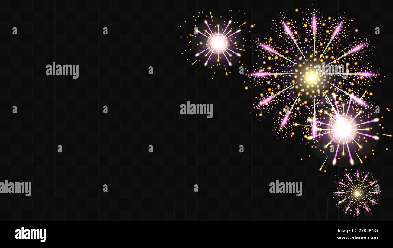 Firework festive Dynamic color on a transparent background. Holiday ...