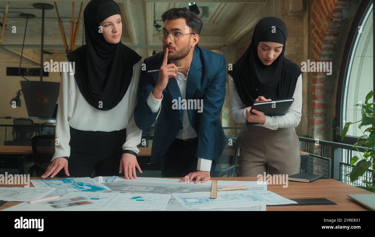 Arabian Muslim team coworkers business partners businessman ...