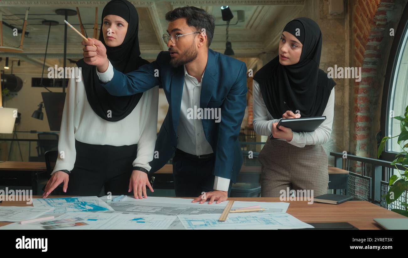 Arabian Muslim team coworkers business partners businessman ...