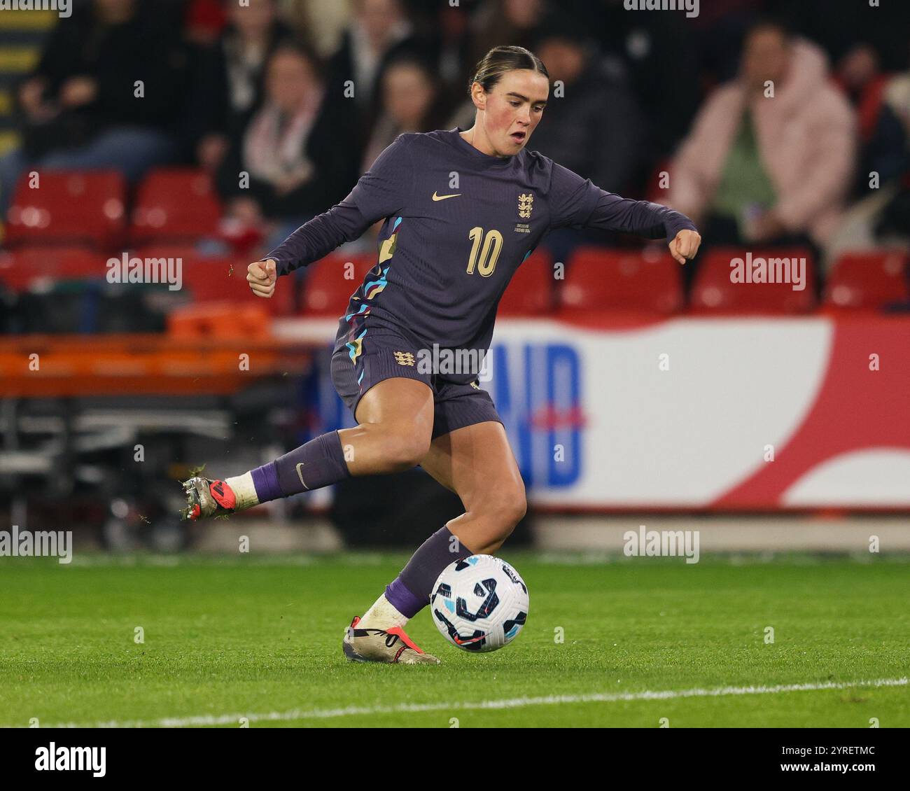 Grace Clinton of England in action during the Women's International ...