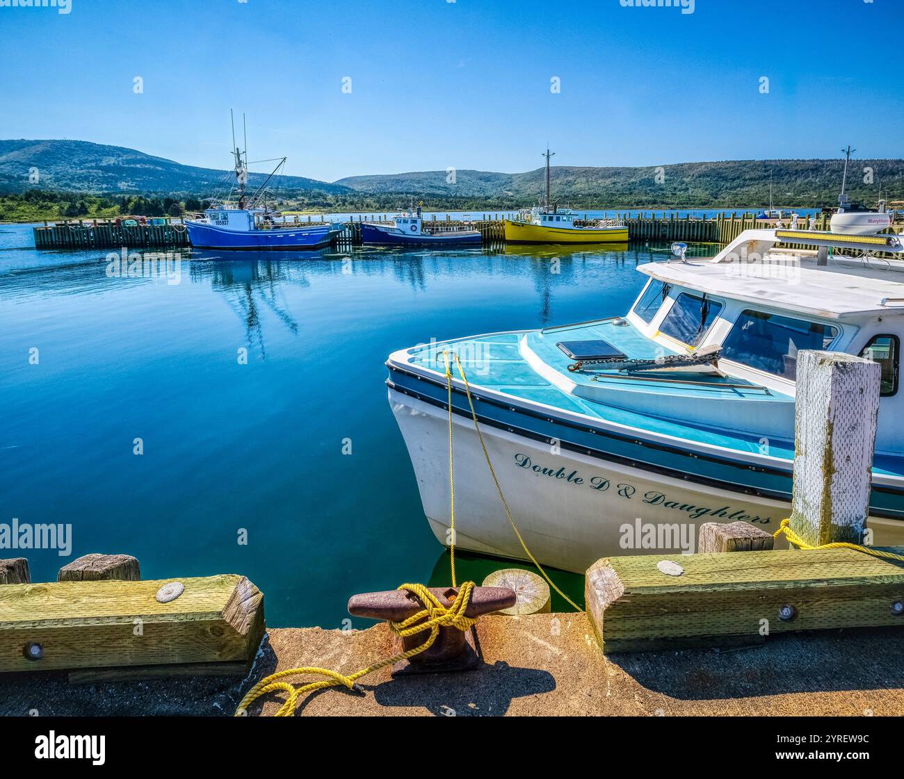 Fishing boats at Bay St lawrence Wharf in the village of Bay St ...